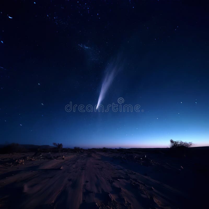 A Comet Streaking through the Sky Leaving a Trail of Debris in Stock ...