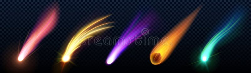 Comet Trail Effect and Meteor Star Light Vector Stock Vector ...