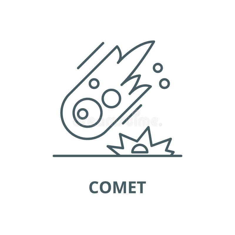Comet Vector Line Icon, Linear Concept, Outline Sign, Symbol Stock ...