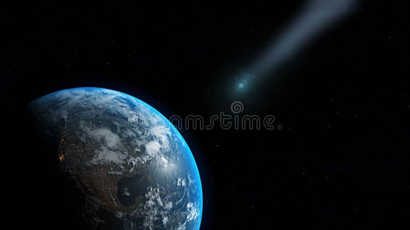 Comet visible from earth stock illustration. Illustration of comet ...