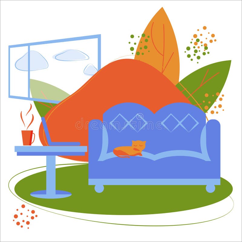 Comfort and Benefit in House with Self-isolation. Work Online in ...