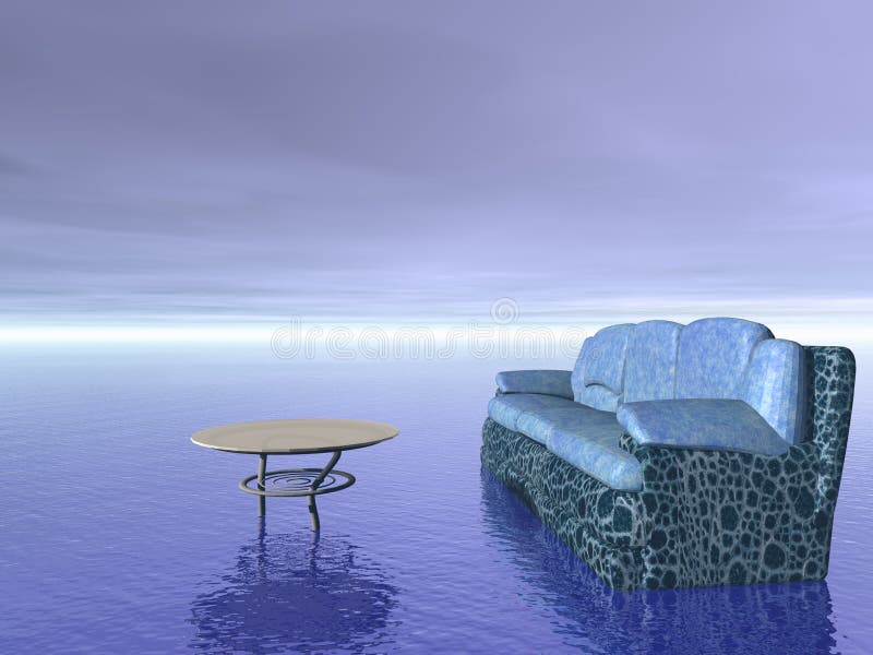 Comfort Concept: Sofa and Table Furniture Stock Illustration ...