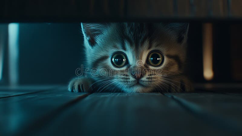 From the Comfort of a Cozy Home, a Ginger Cat Observes from Its Hiding ...