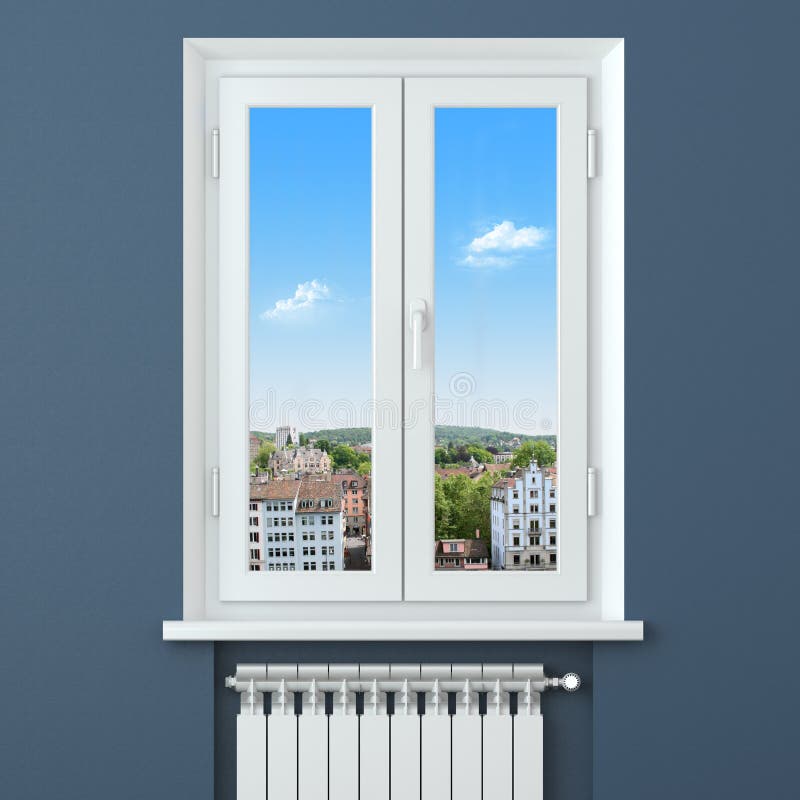 Heating House. Gas Boiler, Window, Heating Radiator Stock Image - Image ...