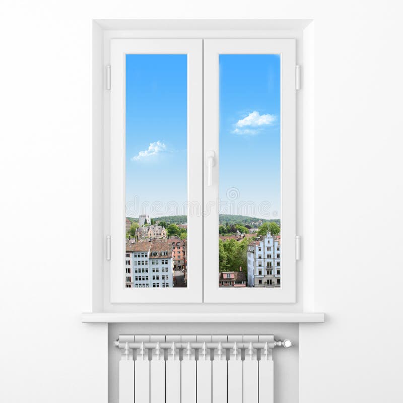 Heating House. Gas Boiler, Window, Heating Radiator Stock Image - Image ...