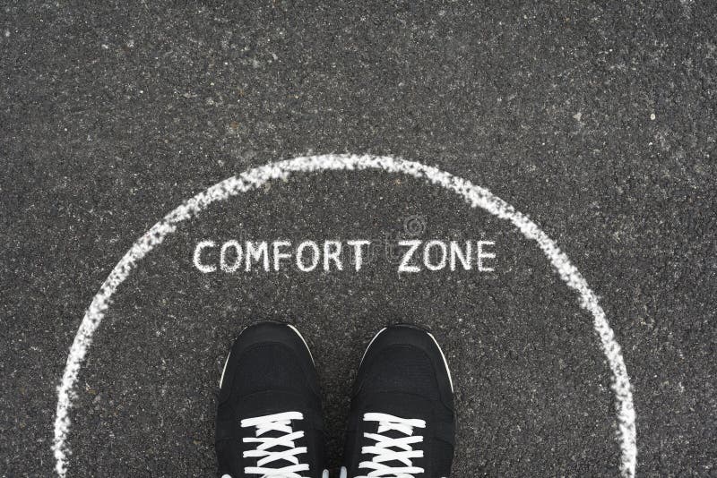 Comfort Zone Concept. Feet Standing Inside Comfort Zone Circle Stock ...