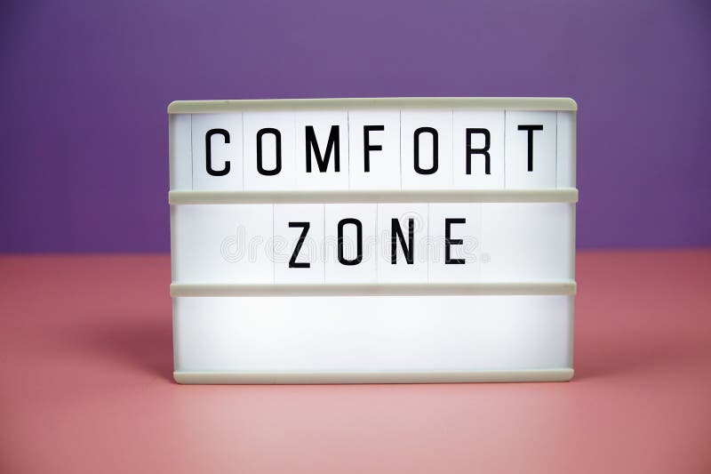 Comfort Zone Letterboard Text on LED Lightbox on Pink and Purple ...