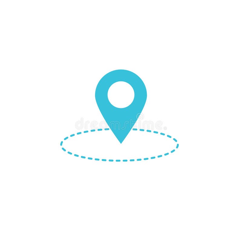 Blue Comfort zone pin icon stock vector. Illustration of behavior ...