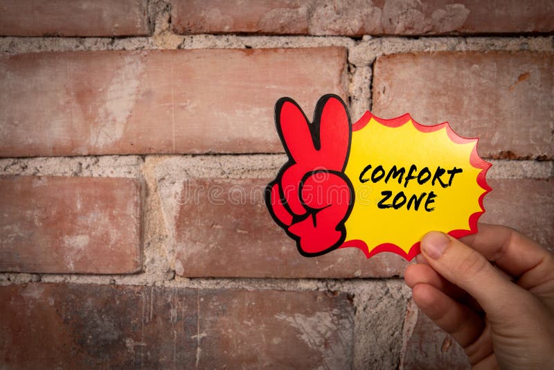 Comfort Zone. Sticky Note with Text on a Red Brick Background Stock ...