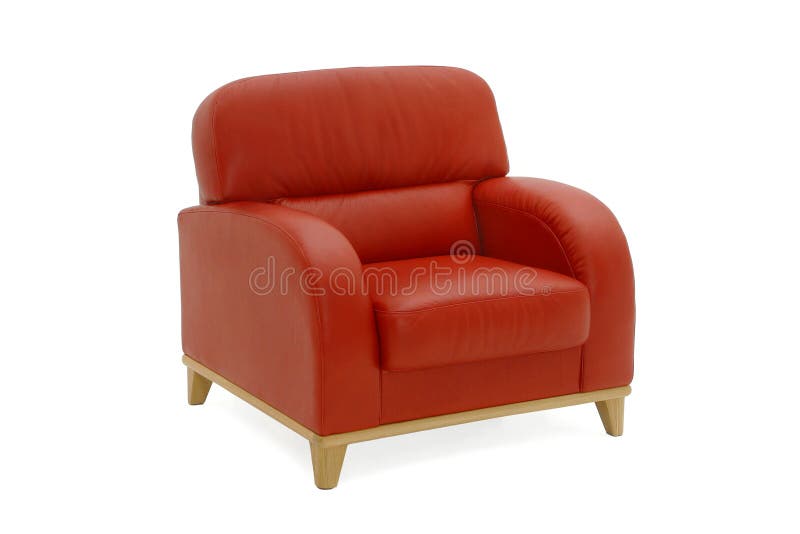 Red Armchair with Leg Rest. Stock Image - Image of comfortable ...