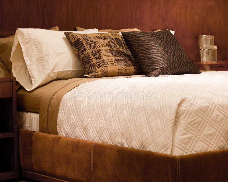 Luxury Bedroom stock photo. Image of illuminated, linen - 29514442