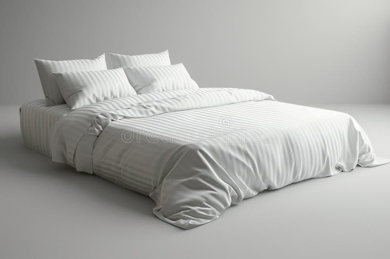 Comfortable Bed, White Sheets and Pillows in a Room, Featuring Flooring ...