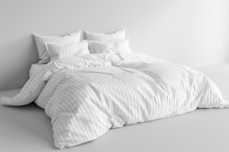 Comfortable Bed, White Sheets and Pillows in a Room, Featuring Flooring ...