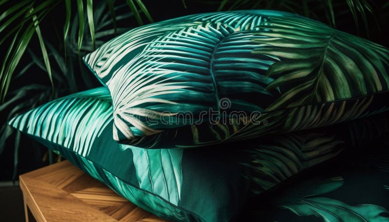 Comfortable Bedding in Green Nature Indoors Generated by AI Stock ...