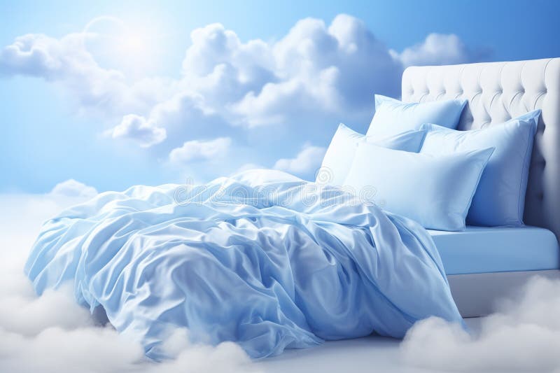 Comfortable Bedding or Healthy Sleeping Concept of Flying Cozy Bed on ...