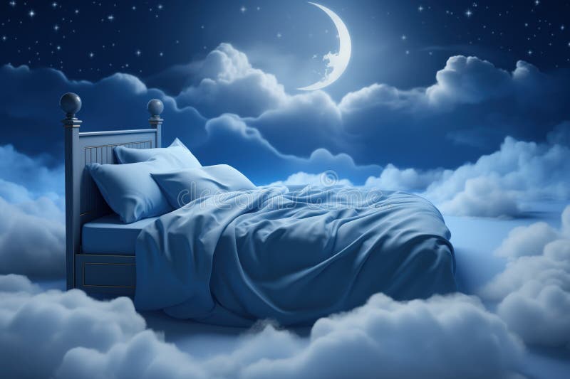 Comfortable Bedding or Healthy Sleeping Concept of Flying Cozy Bed on ...