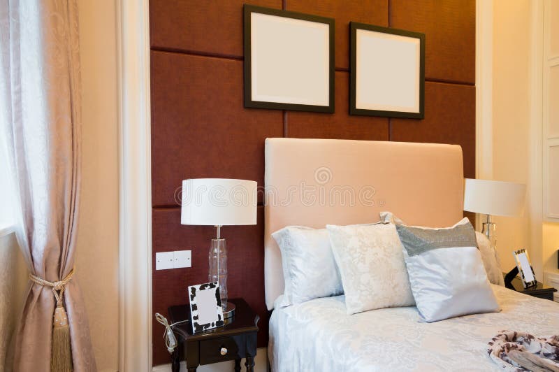Comfortable bedroom stock image. Image of decor, table - 35732429