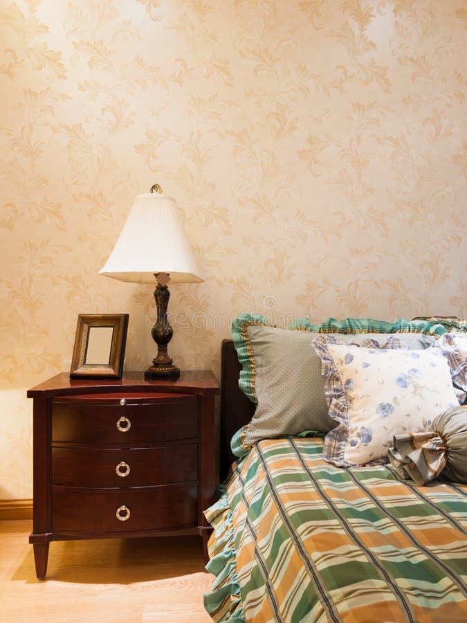 Comfortable bedroom stock image. Image of wallpaper, frame - 30739627