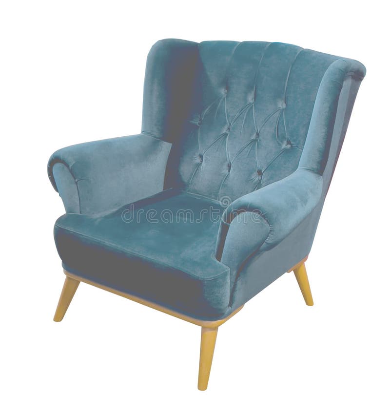 Comfortable blue armchair stock image. Image of chair - 351191287