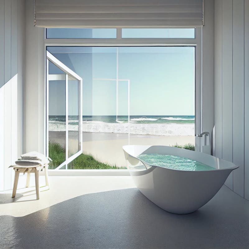 Comfortable Bright Bathroom with a Boho-chic Interior Design, a Free ...