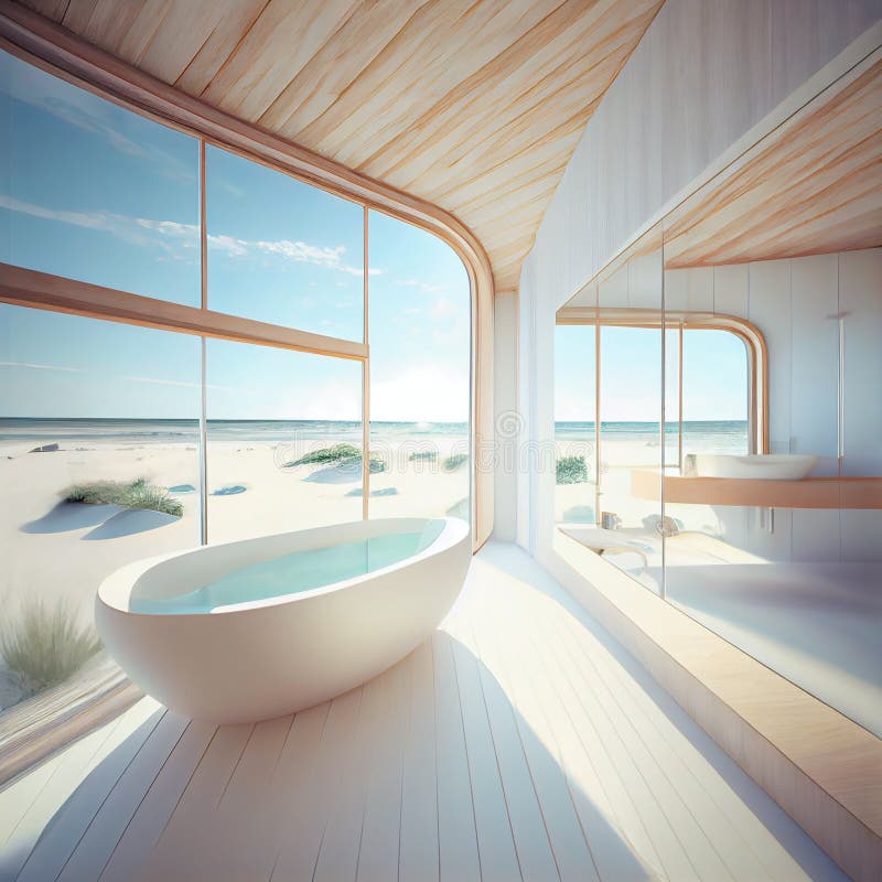 Comfortable Bright Bathroom with a Boho-chic Interior Design, a Free ...