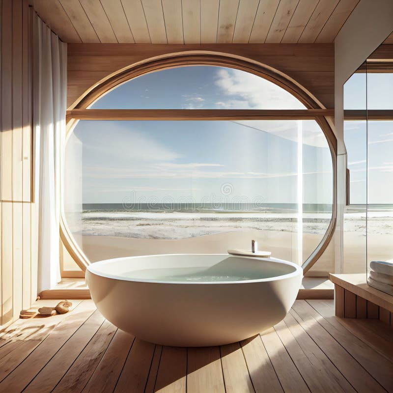 Comfortable Bright Bathroom with a Boho-chic Interior Design, a Free ...