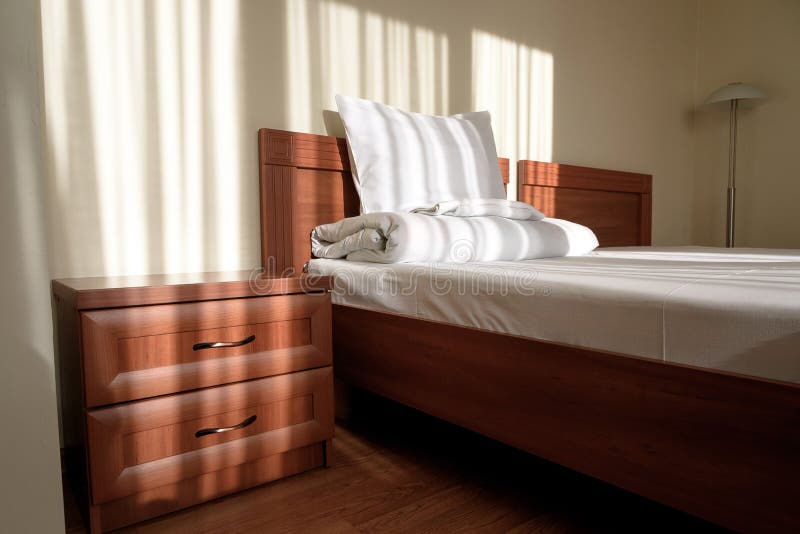 Comfortable Budget Hotel Bedroom Stock Image - Image of budget, empty ...