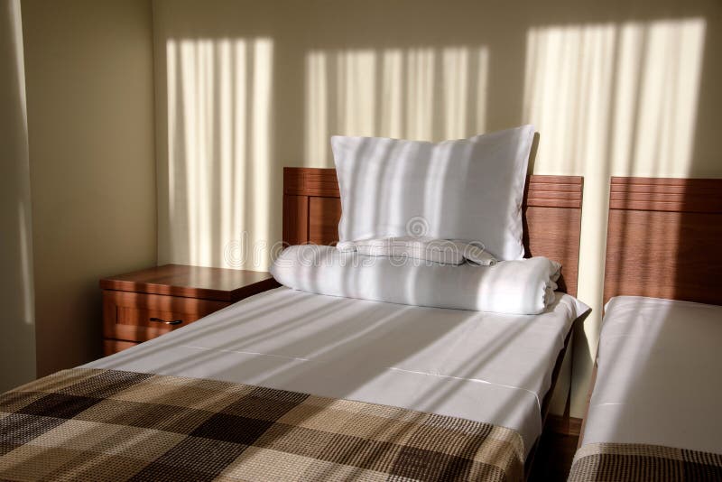 Comfortable Budget Hotel Bedroom Stock Photo - Image of furniture ...