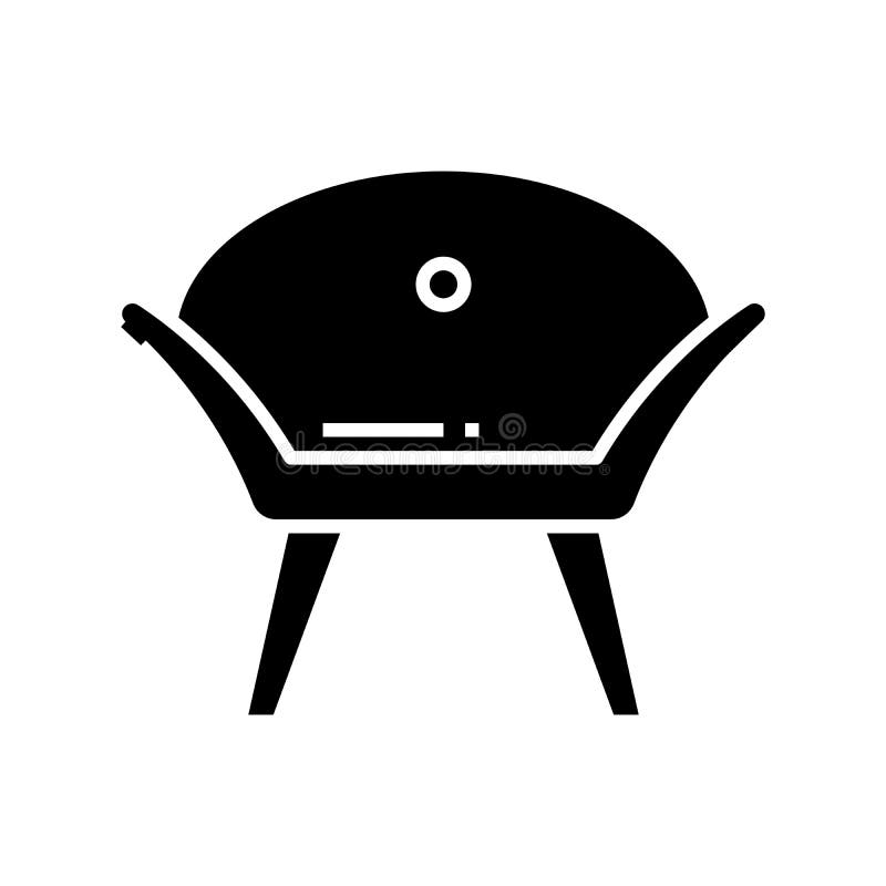Comfortable Chair Black Icon, Concept Illustration, Vector Flat Symbol ...