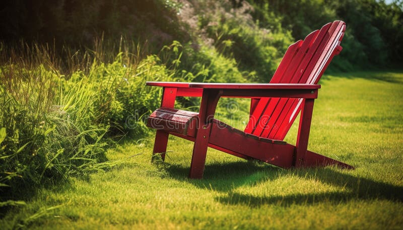 Comfortable Chair in Rustic Meadow Surrounded by Nature Generated by AI ...