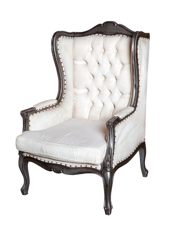 Comfortable Classic White Chair Isolated Stock Photo - Image of ...