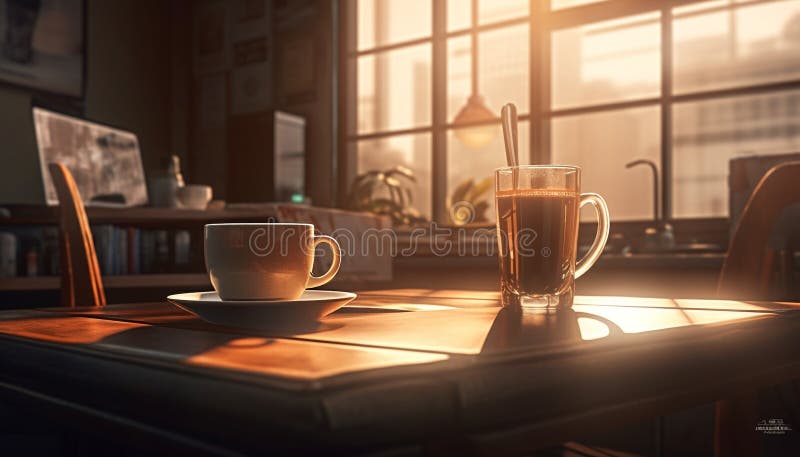 Comfortable Coffee Shop, Modern Interior, Refreshing Drink, Relaxing ...