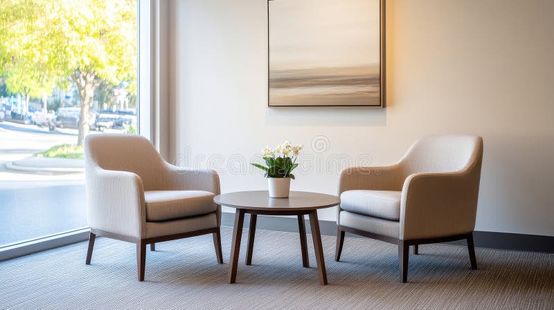 Comfortable Collaborative Seating Area Featuring Swivel Chairs and ...