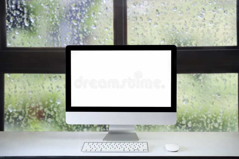 Comfortable Computer Pc Workplace. Stock Photo - Image of space, home ...