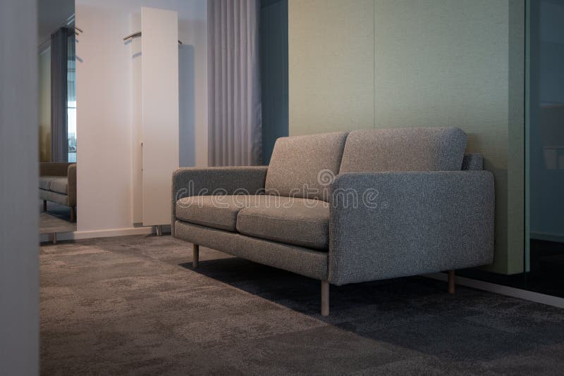 Comfortable Couch Stands in a Modern Furnished Office Stock Image ...