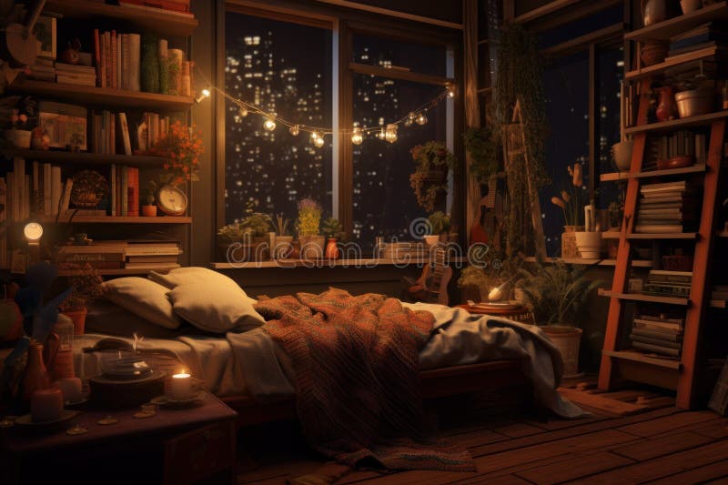 Comfortable Cozy Interior Fireplace Room. Generate Ai Stock Image - Image of huge, cosy: 299687677