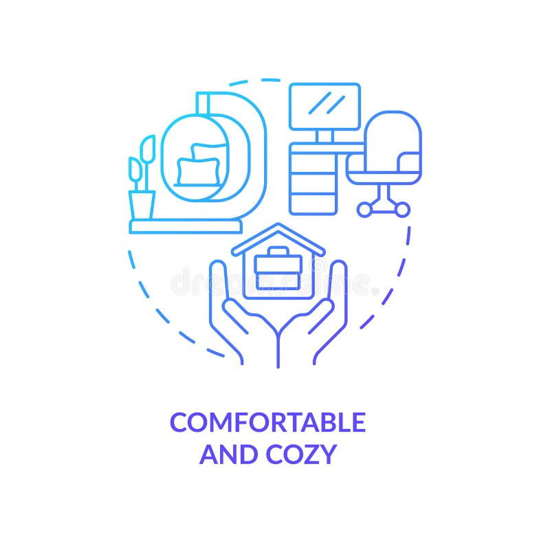 Comfortable Office Environment Concept Line Icons with Text Stock ...