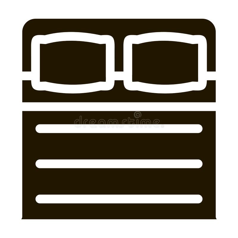 Comfortable Double Bed Icon Illustration Stock Vector - Illustration of ...