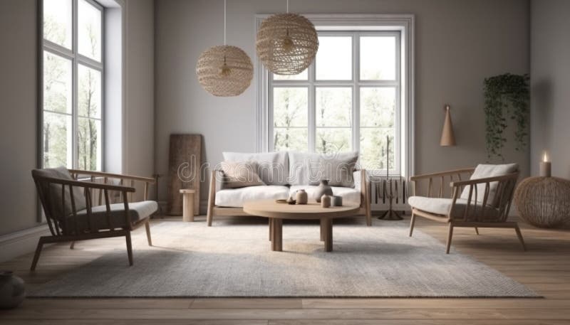 Comfortable Elegance in Modern Domestic Room Design Generated by AI ...