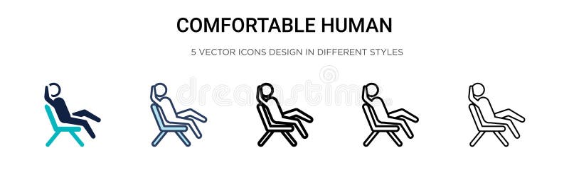 Comfortable Human Icon. Trendy Modern Flat Linear Vector Comfort Stock ...
