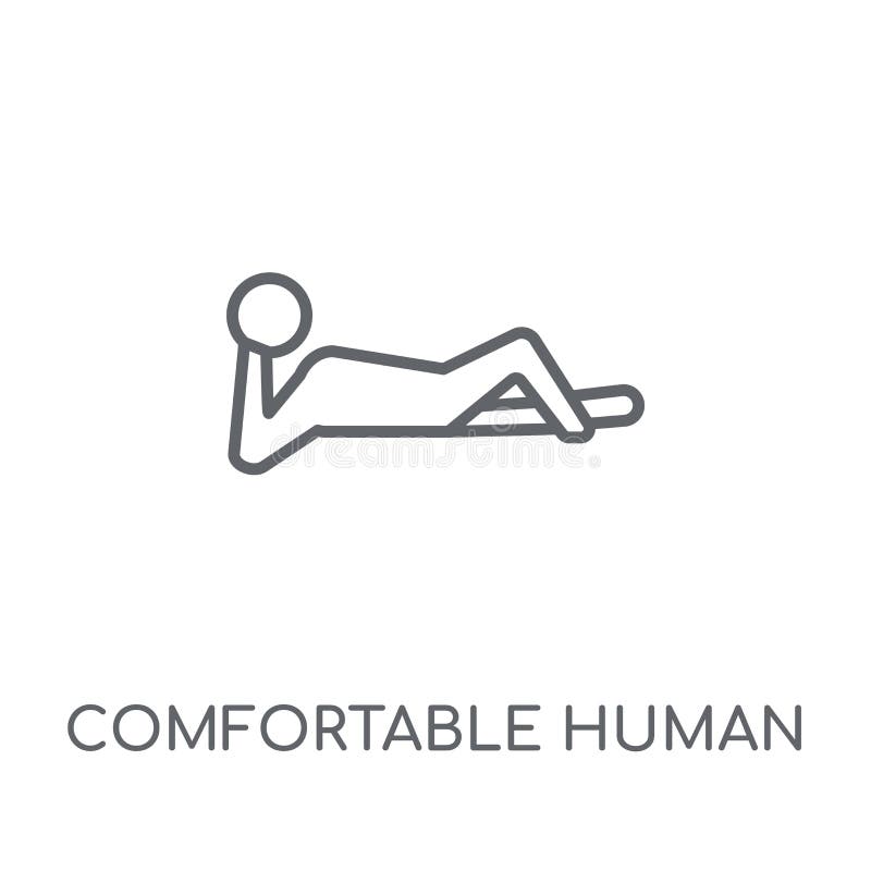 Comfortable Human Linear Icon. Modern Outline Comfortable Human Stock ...