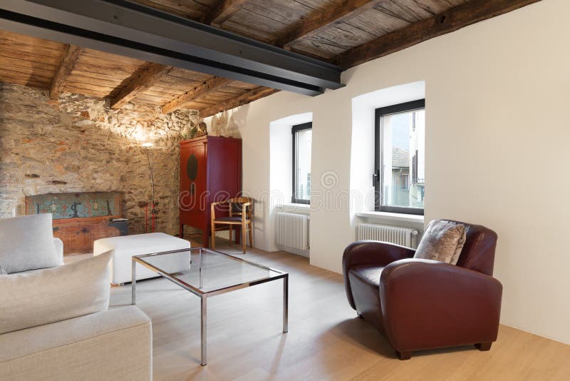 Comfortable loft furnished stock image. Image of comfortable - 51107769