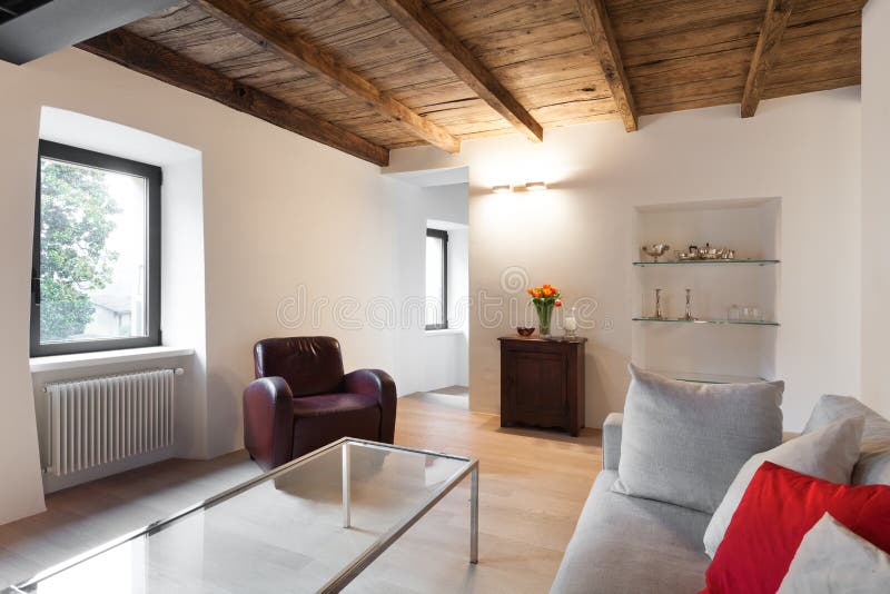 Comfortable loft furnished stock photo. Image of contemporary - 51108254