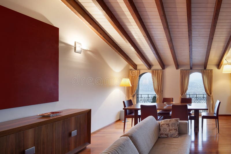 Comfortable, Loft, Living Room Stock Photo - Image of home, chair: 85534976