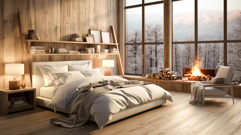 Comfortable Modern Bedroom with Elegant Decoration and Cozy Stock Image ...
