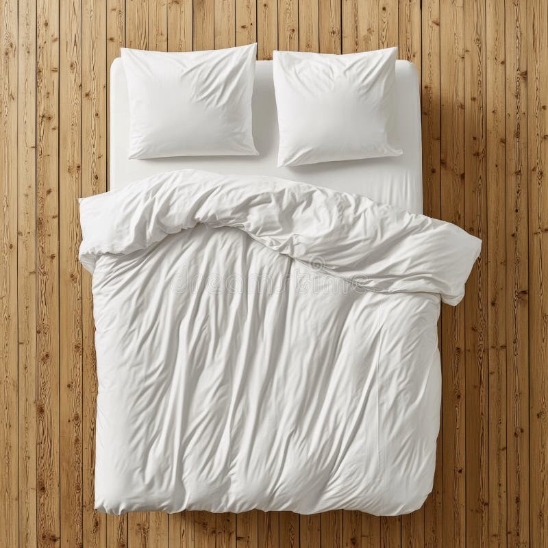 A Comfortable Modern Bedroom Setup with an Unkempt Bed and Neutral ...