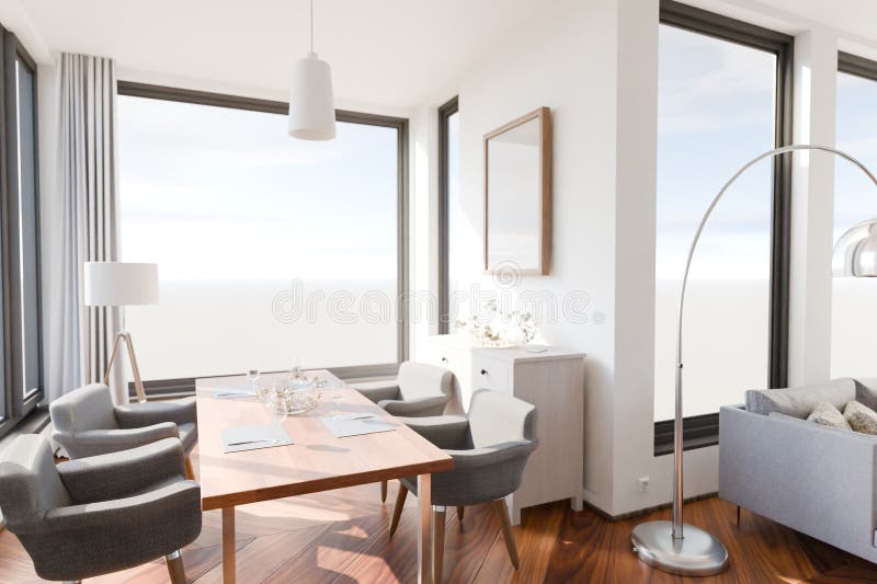 Comfortable and Modern Dining and Living Room Interior Rural Design ...