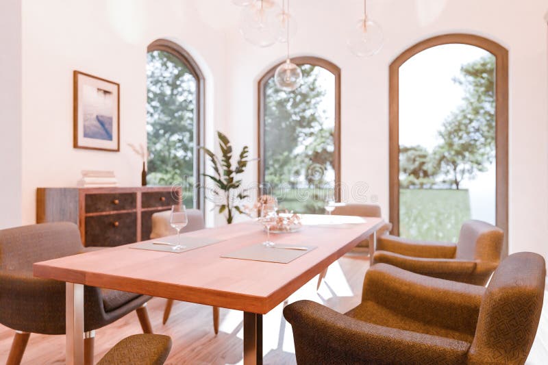 Comfortable and Modern Dining and Living Room Interior Rural Design ...