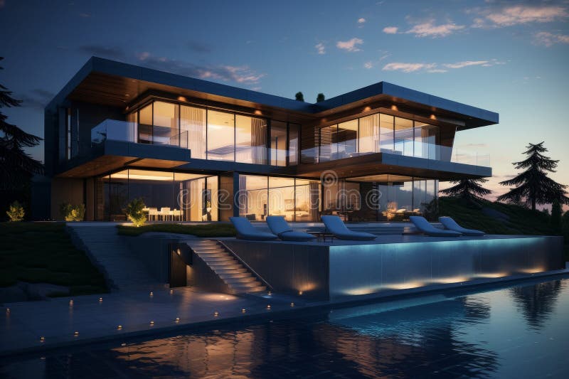 Comfortable Modern Sunny House. Generate Ai Stock Image - Image of ...