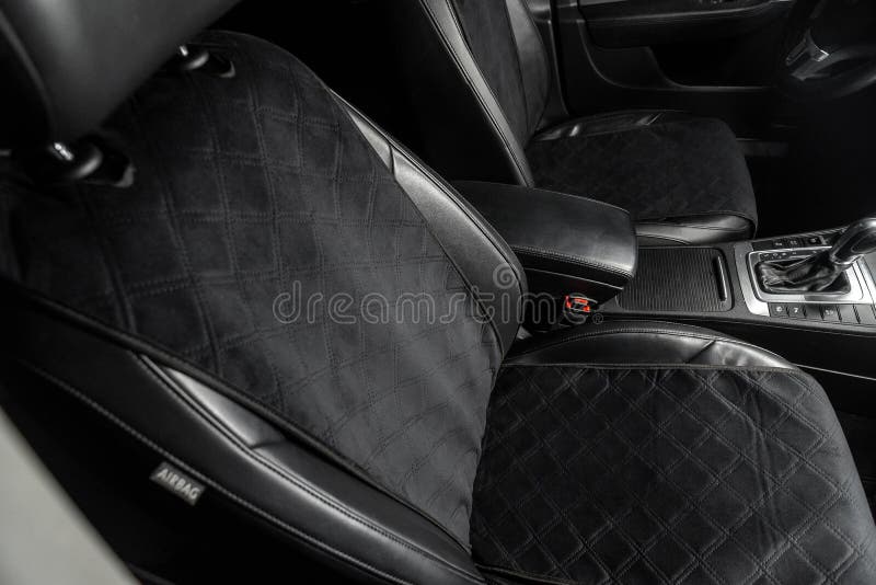 Comfortable Passenger Bus Interior with Upholstered Seats Stock Image ...
